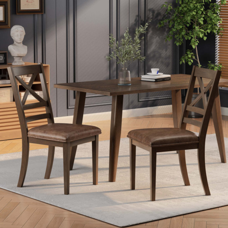 Indoor Wood Dining Set Dining Chairs Set Of 6 Dining Table Brown